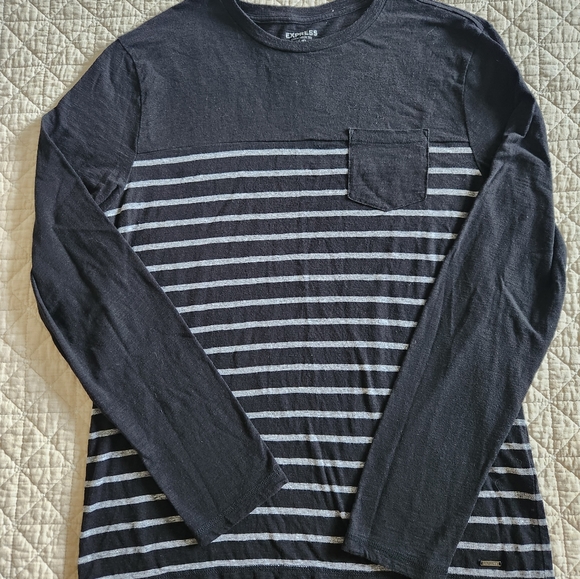Express | Shirts | Men Express Long Sleeve Striped Shirt | Poshmark